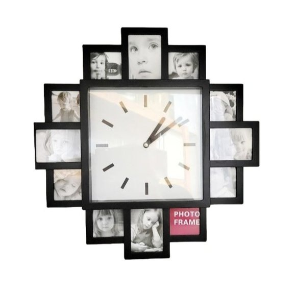 Accents | Photo Collage Wall Clock One Frame For Each Hour Very Good ...